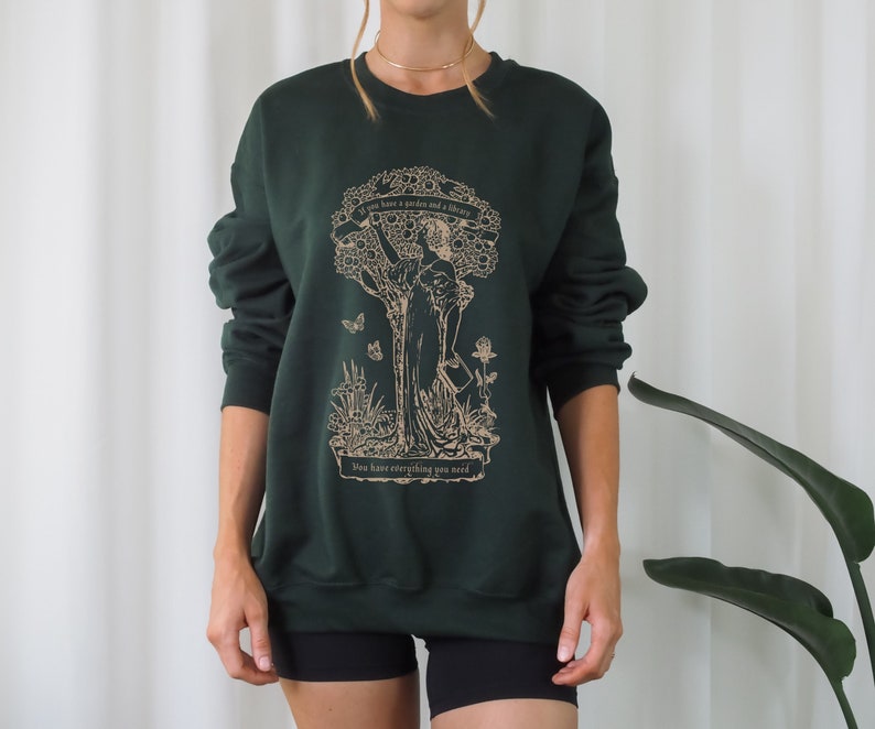 Botanical Sweatshirt Gardening Sweatshirt Librarian Sweatshirt Dark Academia Shirt Crewneck ...