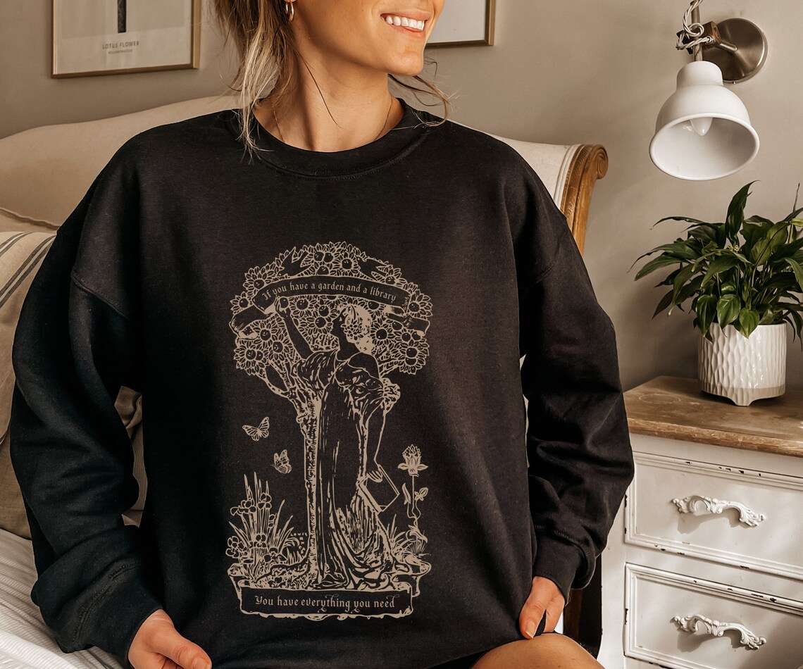 Botanical Sweatshirt Gardening Sweatshirt Librarian Sweatshirt Dark Academia Shirt Crewneck ...