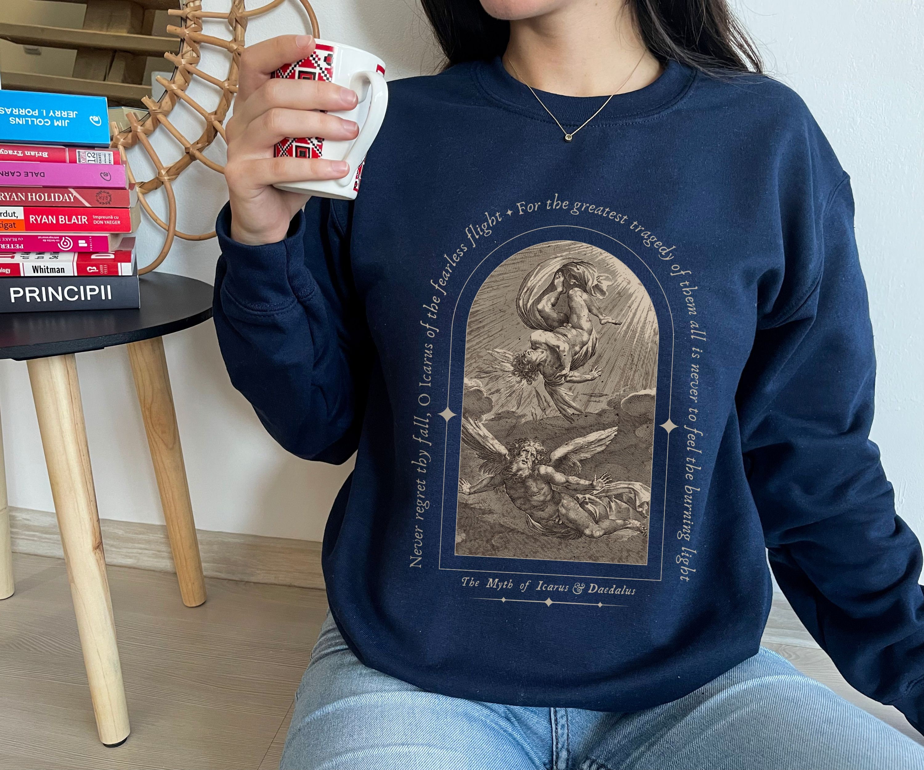 Myth of Icarus Daedalus Greek Mythology Sweatshirt Literature Sweater ...