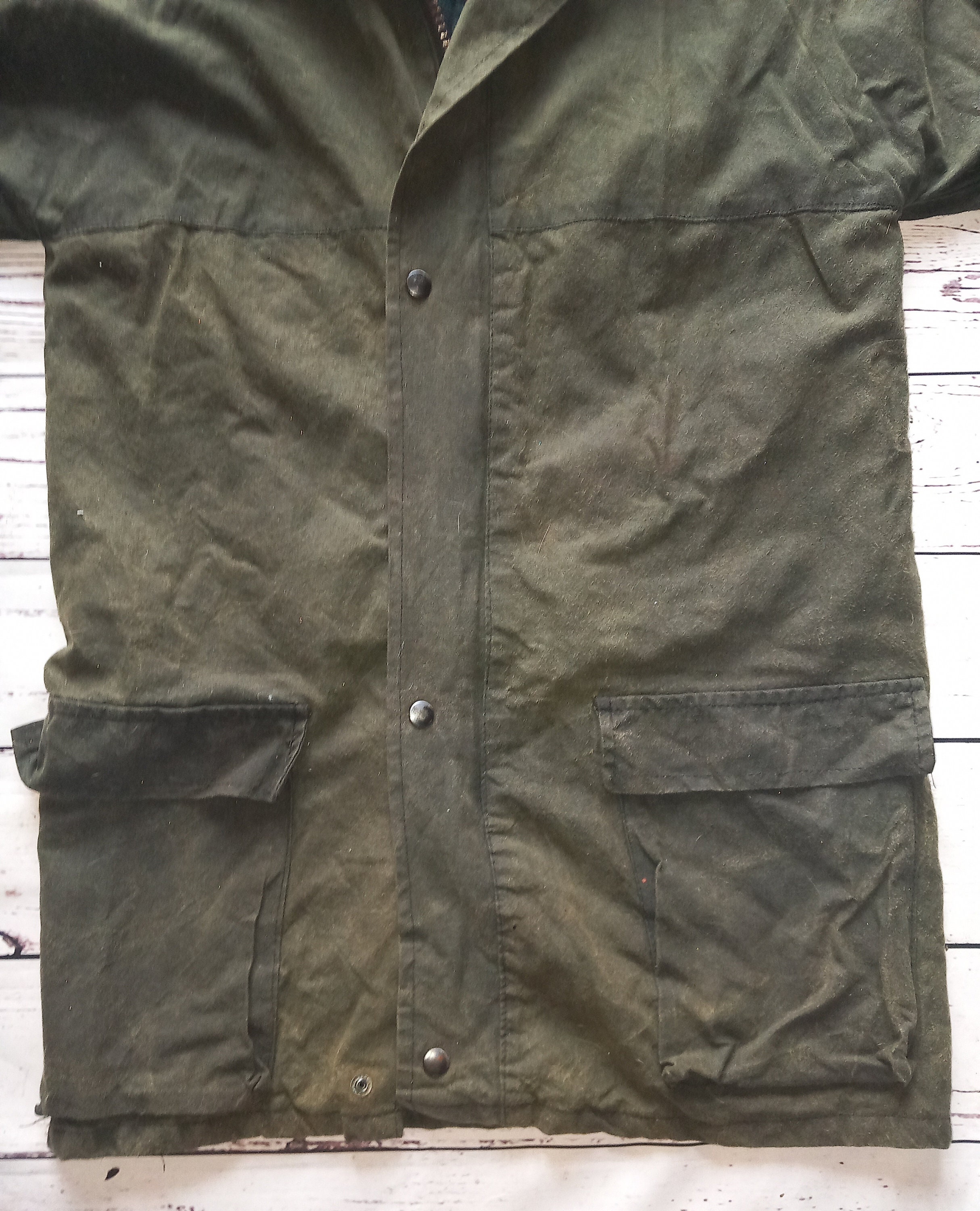 Vintage Wax Jacket in Green - Etsy