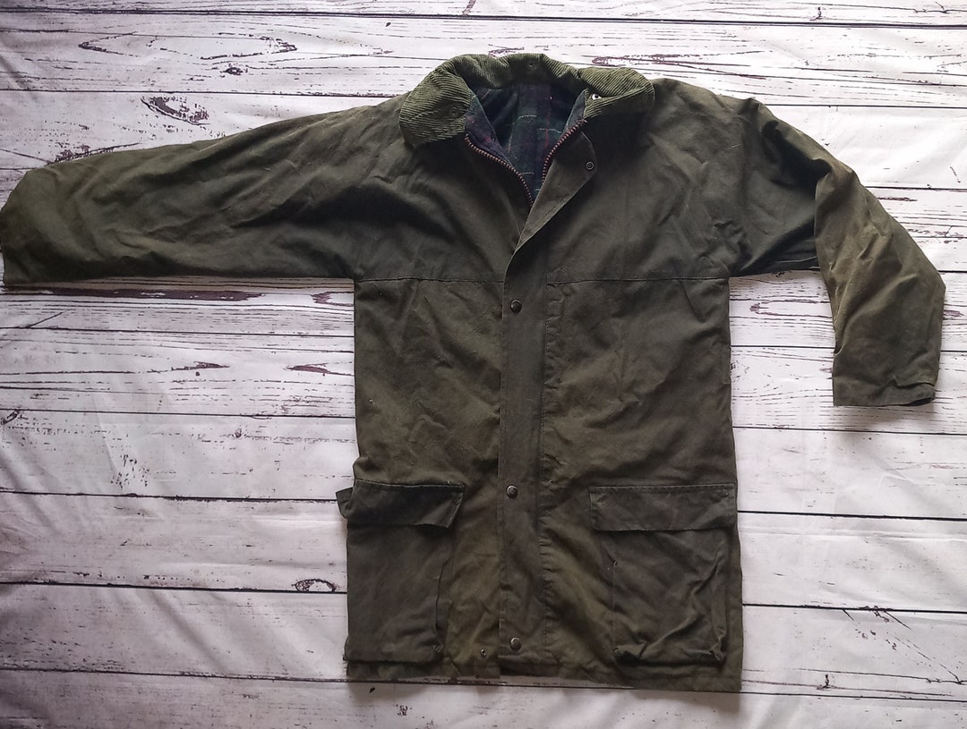 Vintage Wax Jacket in Green - Etsy