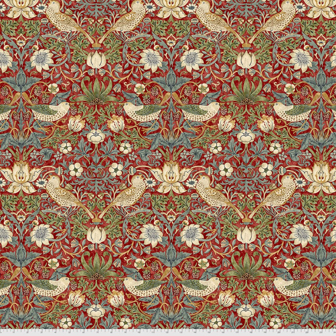 Strawberry Thief in Red, Morris & Co Quilt Fabric for Free Spirit ...