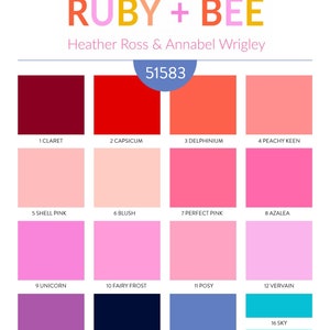 Peachy Keen Ruby and Bee Solids by Heather Ross and Annabel Wrigley ...