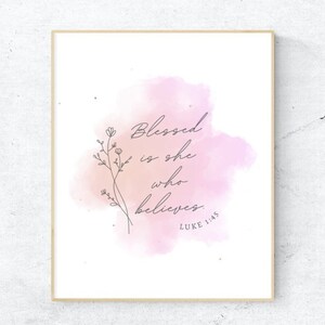 Luke 1:45 PRINTABLE Bible Verse Printable Christian Wall Art - Etsy
