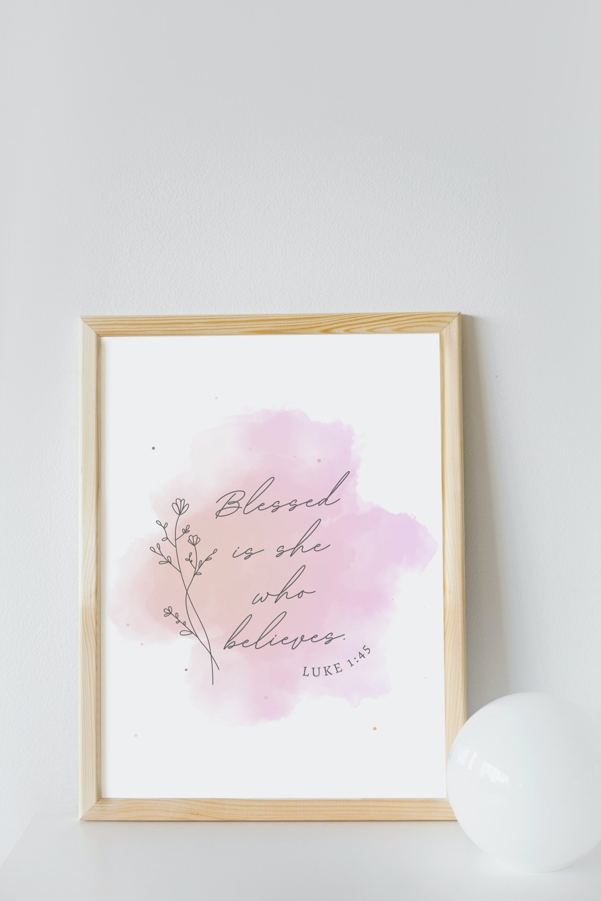 Luke 1:45 PRINTABLE, Bible Verse Printable, Christian Wall Art - Etsy