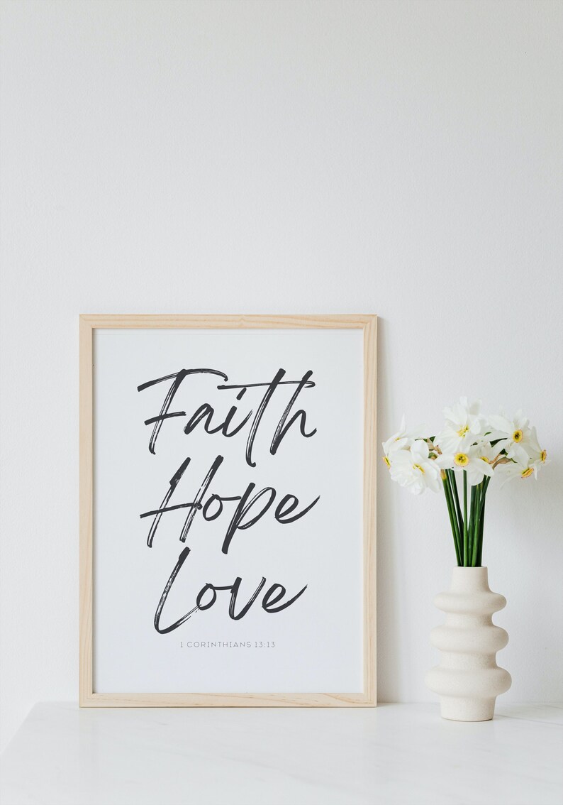 1 Corinthians 13:13, PRINTABLE Bible Verse, Christian Wall Art ...