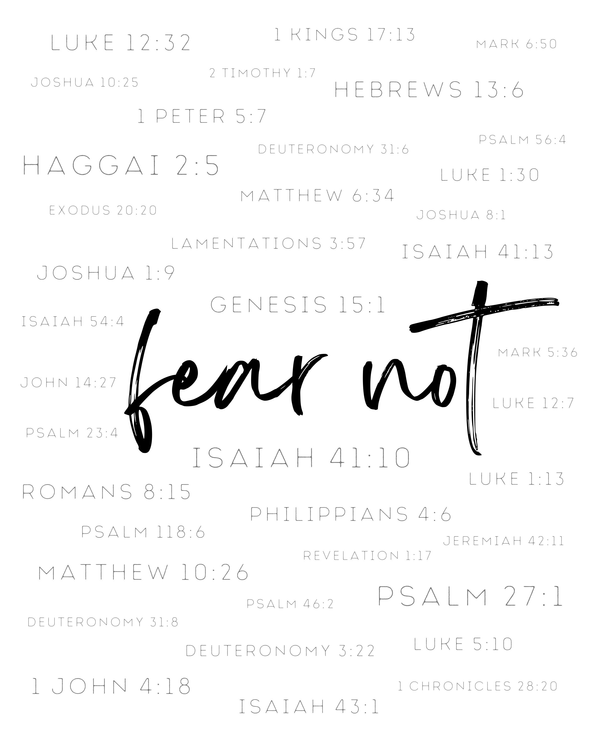 Fear Not PRINTABLE, Bible Verses PRINTABLE, Christian Art Printable - Etsy