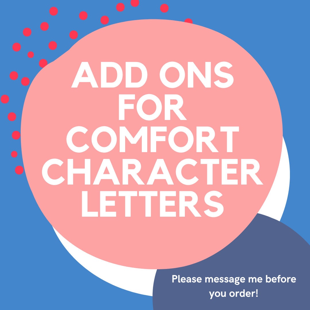 Comfort Character Letter Add Ons (jewelry, Extra Letters, and More!) - Etsy