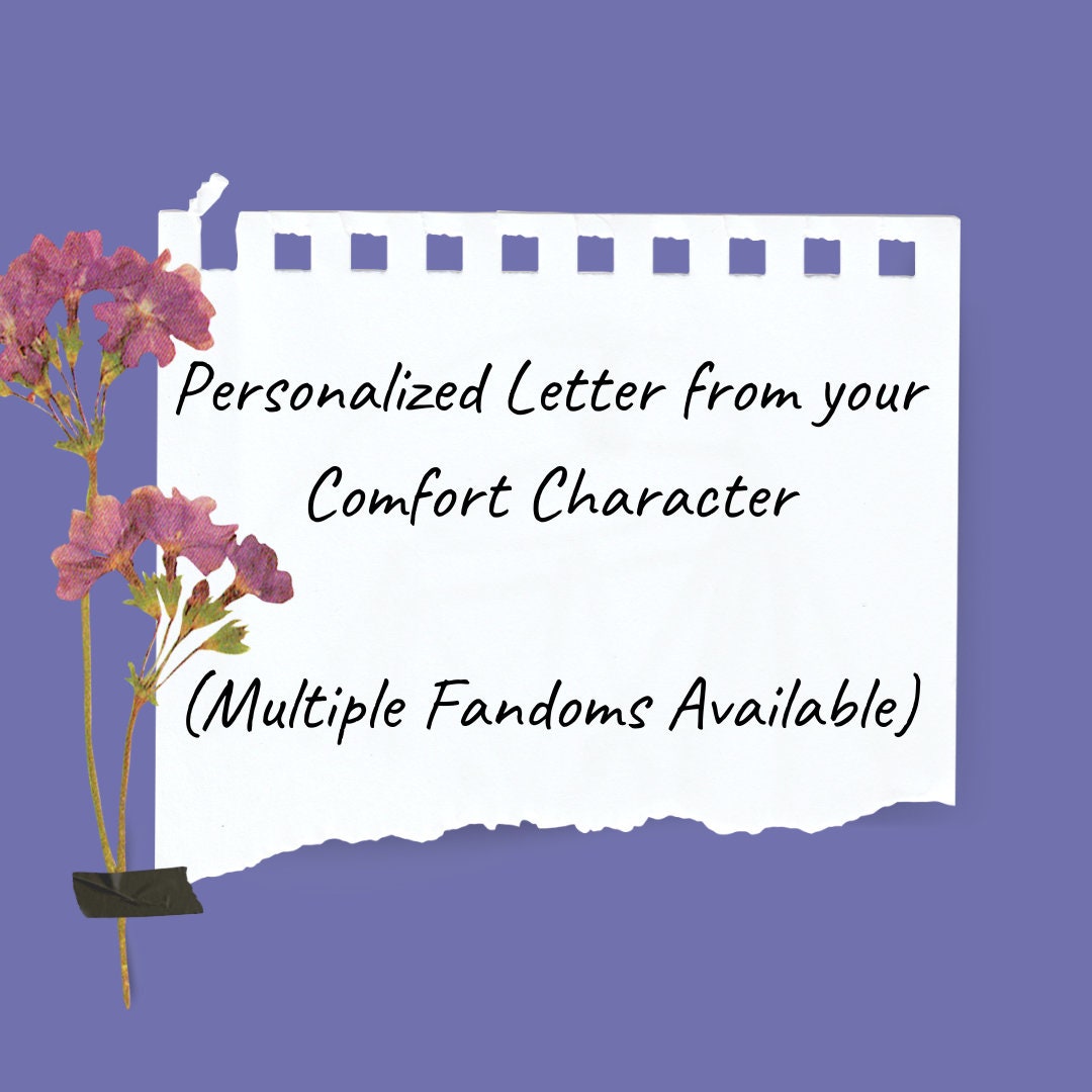 Personalized Letter From Your Comfort Character - Etsy