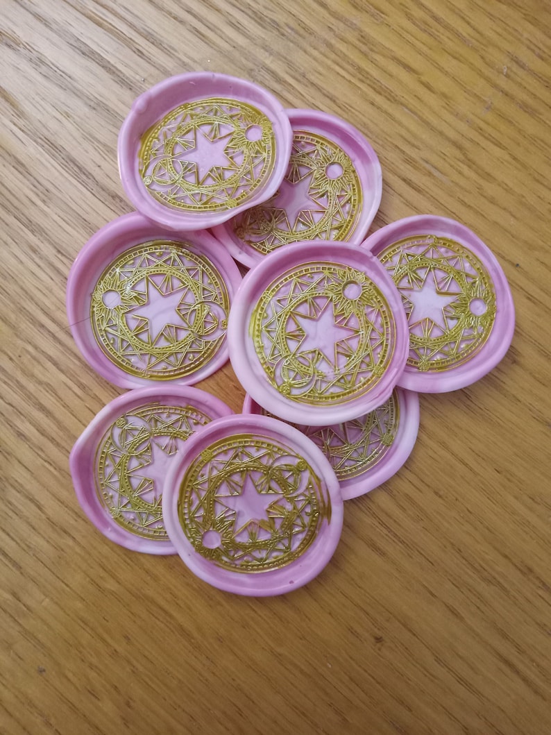 Pink and Gold Star Sigil Wax Seals (set of 8) - Etsy
