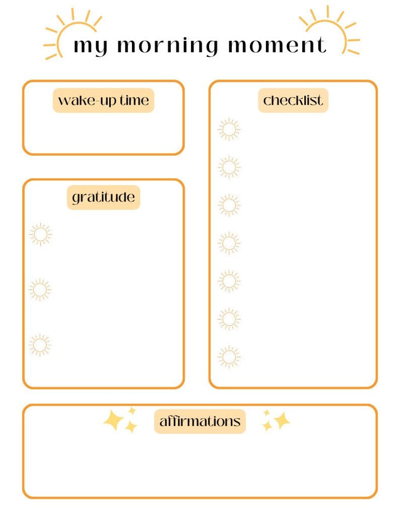 Morning Routine Planner - Sunny Morning Moment Daily Planner and To-do ...