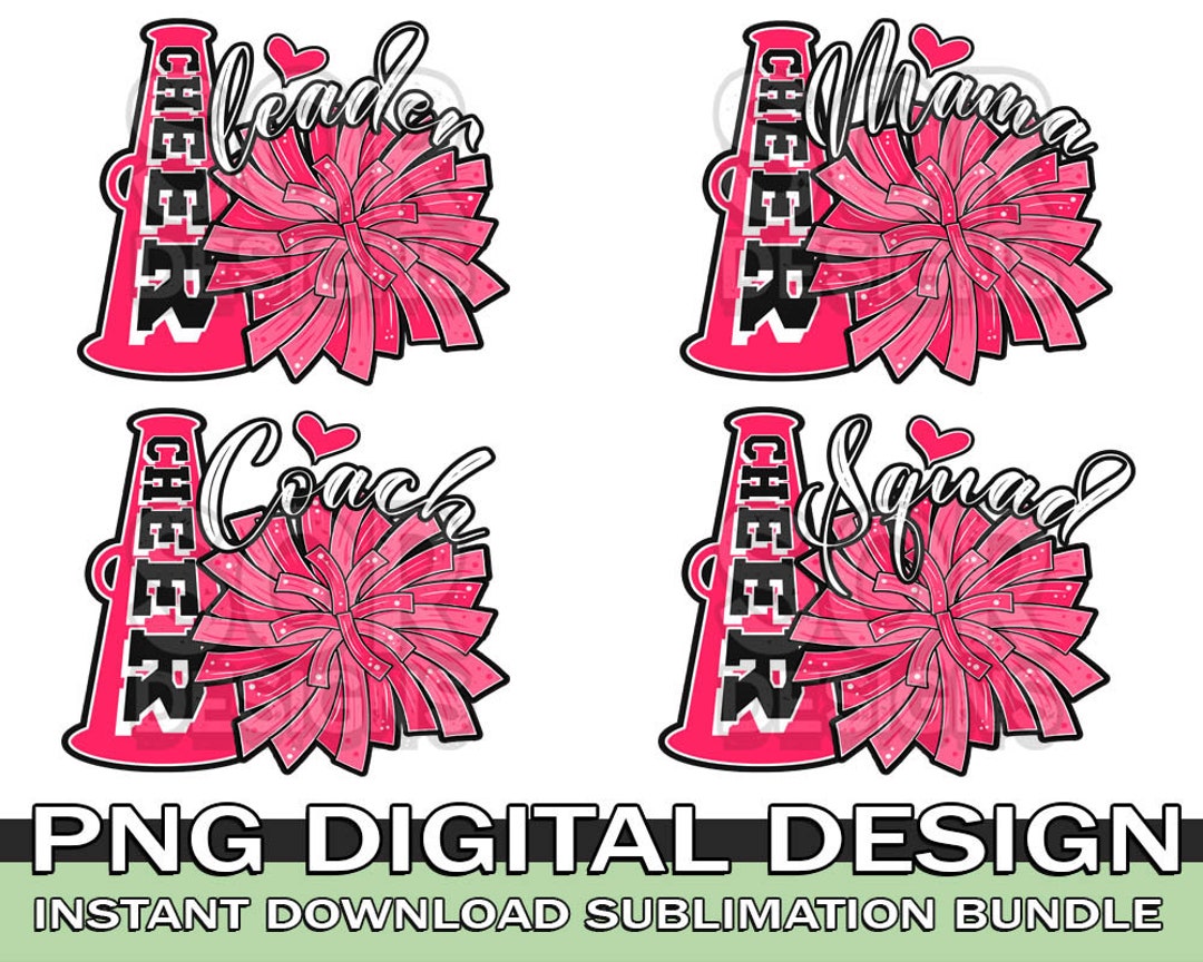 Pink Cheerleader Bundle PNG, Cheer PNG, Cheer Mama PNG, Cheer Coach Png ...