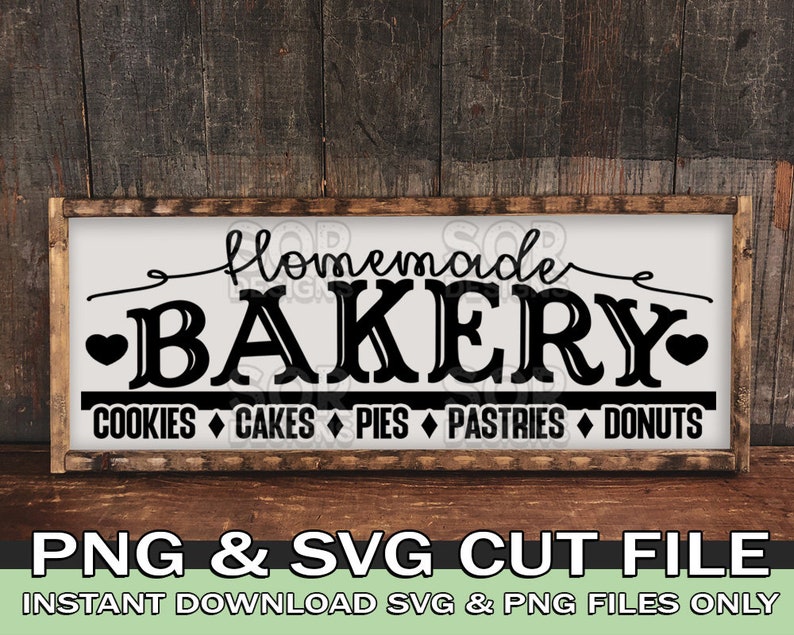 Homemade Bakery SVG, Farmhouse Bakery SVG, Bakery Cut Files, Digital ...