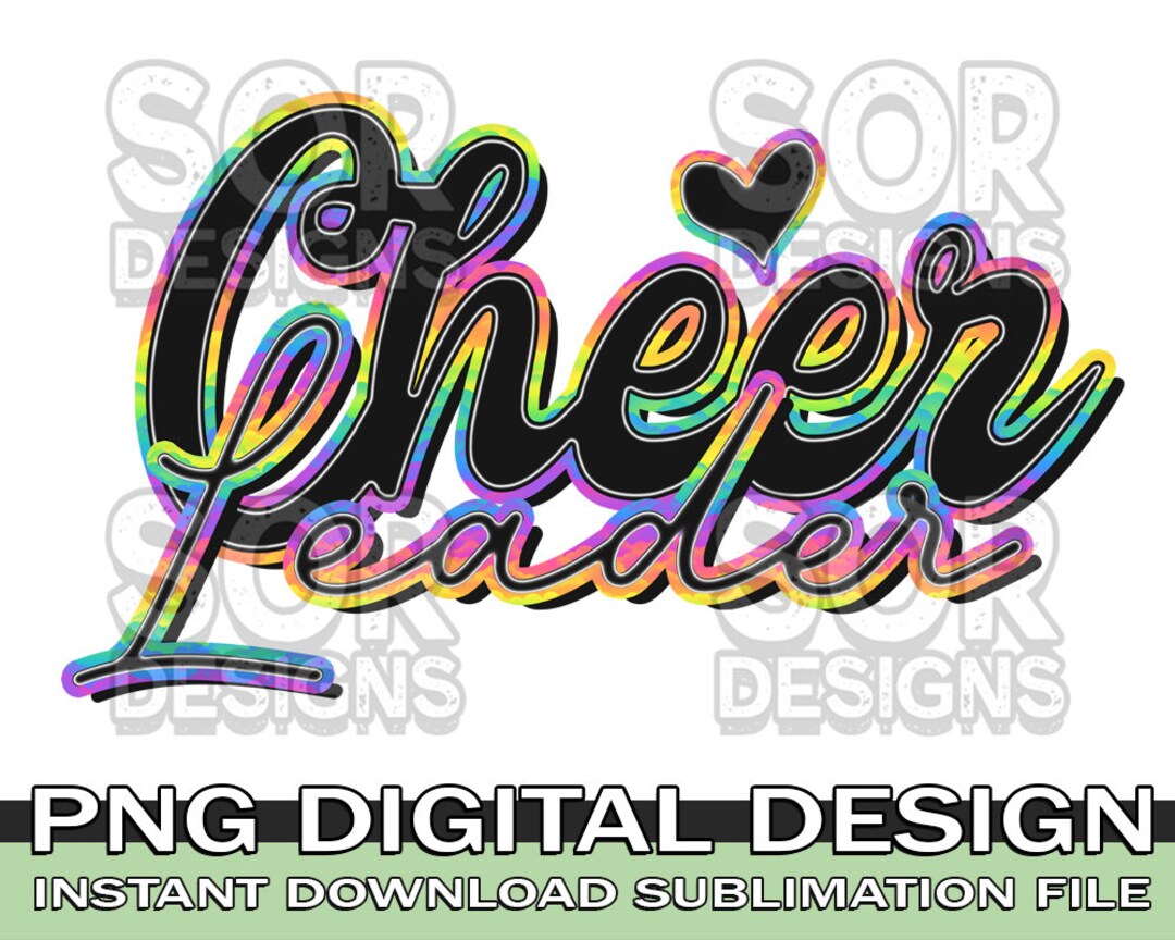 Cheerleader PNG, Cheer PNG, Rainbow Cheer PNG, Cheerleader Sublimation ...
