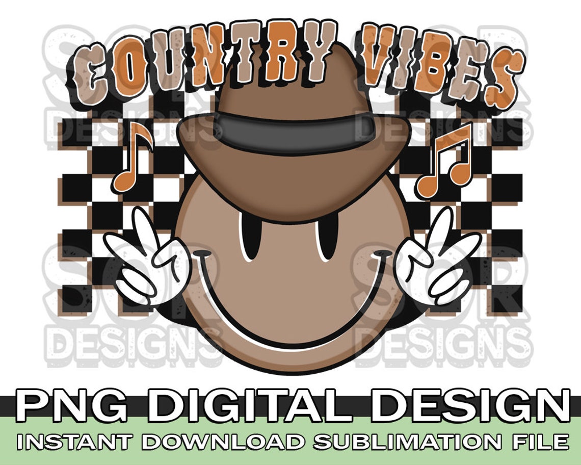 Retro Country PNG Country Vibes PNG Country Smiley PNG - Etsy