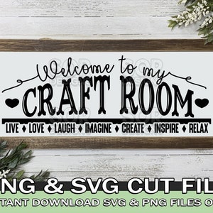 Craft Room Sign SVG, Craft Room Sign PNG, Craft Room Cut File, Digital ...