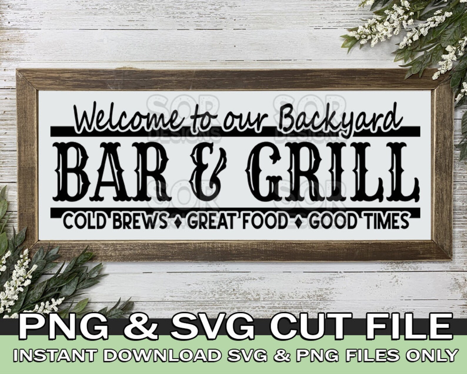 Backyard Bar & Grill SVG, Backyard Sign SVG, Fathers Day Gift SVG, Bar ...