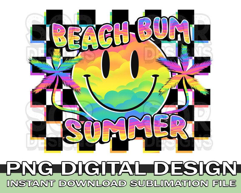 Beach Bum Summer Png, Beach Bum Png, Summer Sublimation, Retro Summer ...