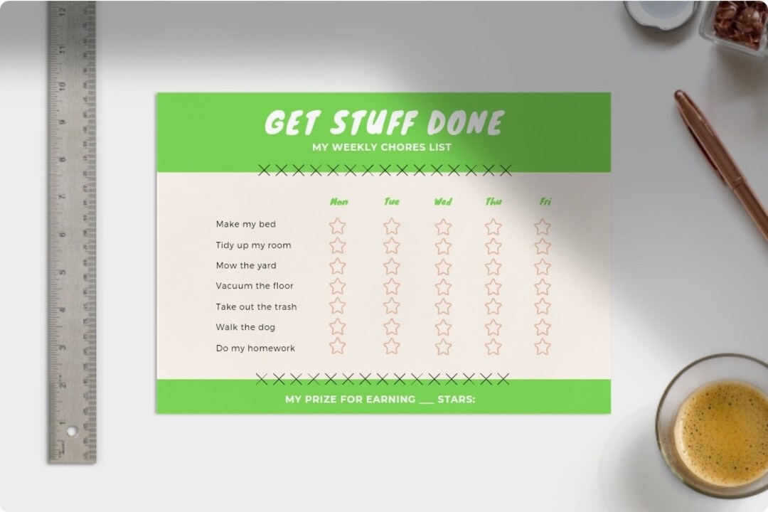 Tabla de tareas PDF imprimible verde - Etsy España