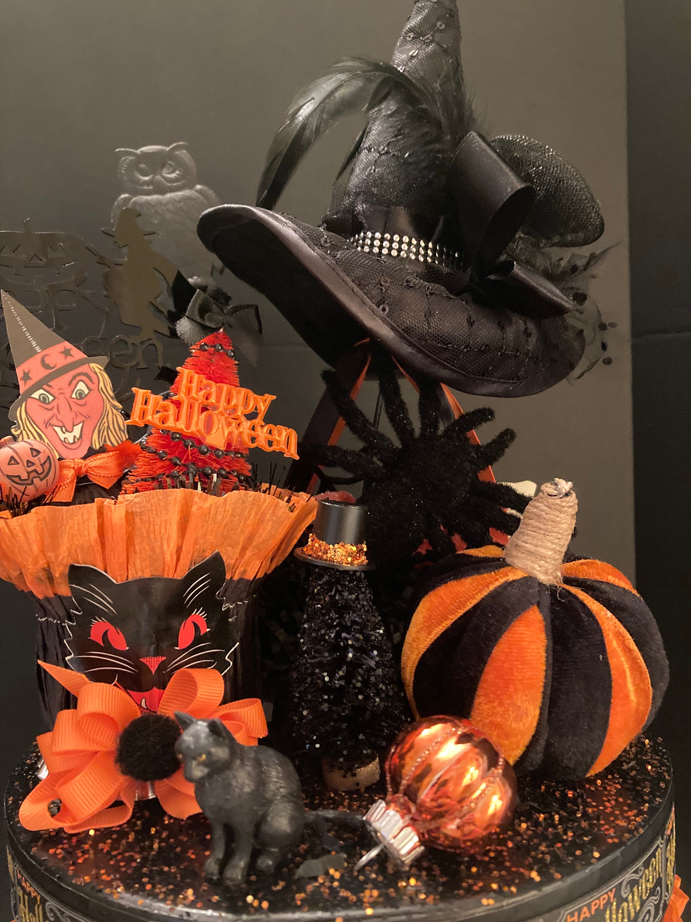 Halloween Assemblage Vintage Style Orange and Black - Etsy