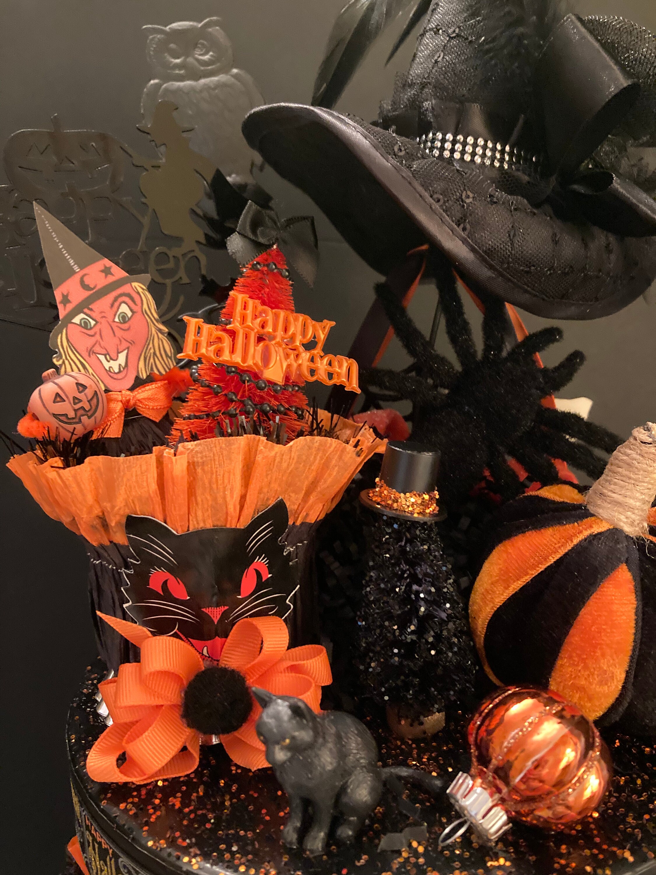 Halloween Assemblage Vintage Style Orange and Black - Etsy