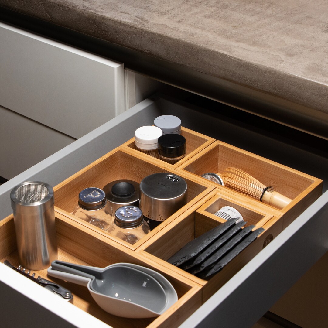 TAKE® 6-part Drawer Organization System Made of 100% Natural Bamboo ...