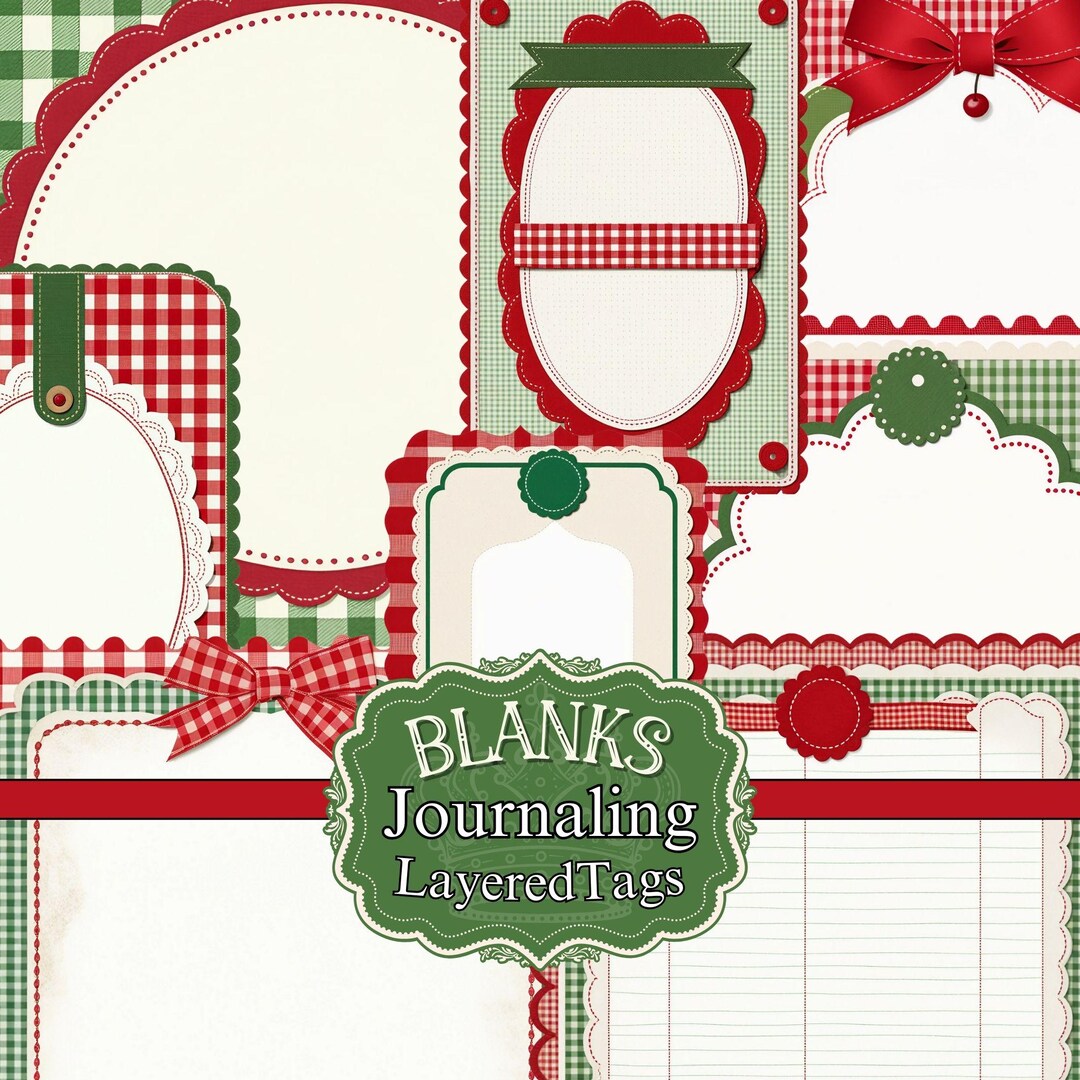Printable Christmas Blank Layered Tags | Journaling Layered Tags | Junk ...