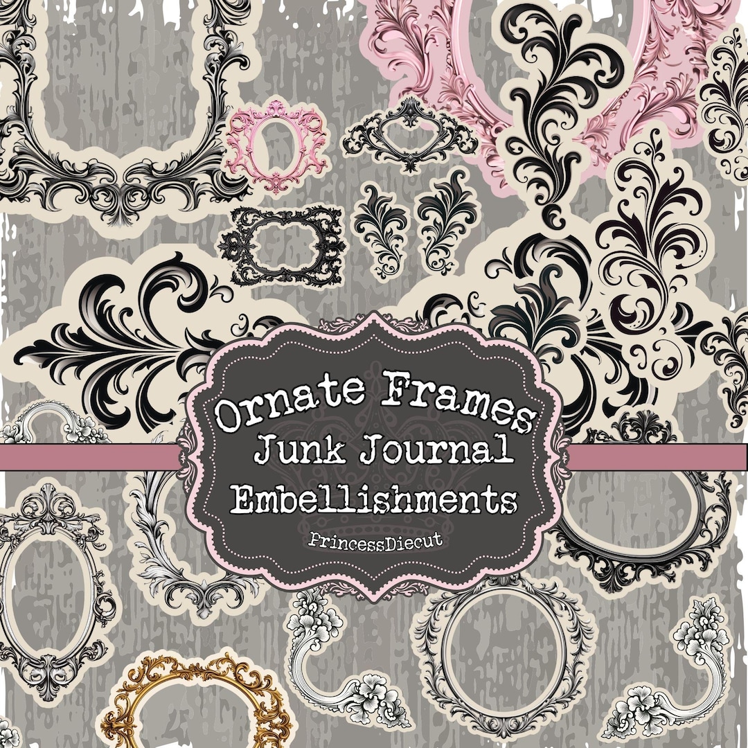 Printable Ornate Frames: Junk Journal Embellishments (digital Download ...