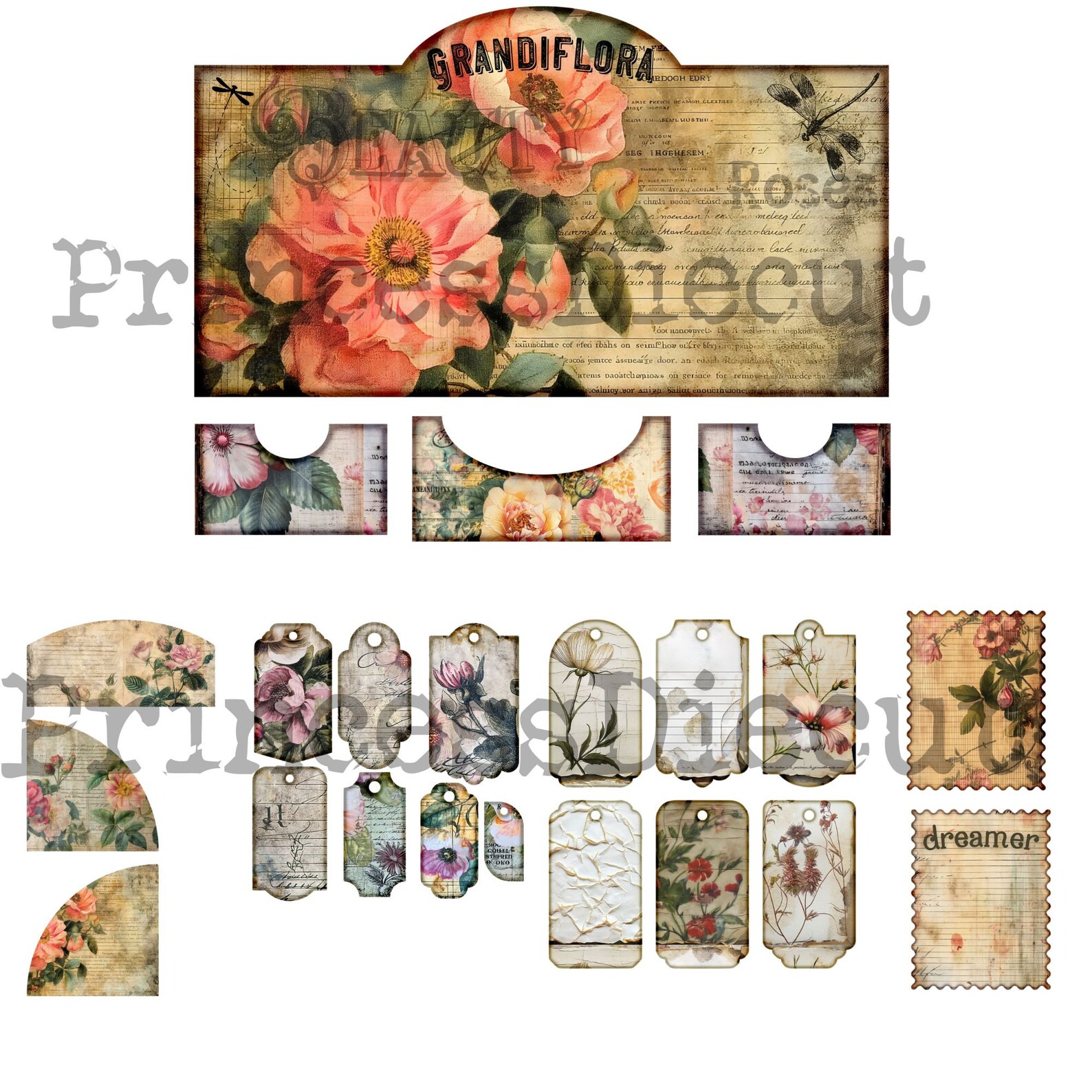 Digital Junk Journal Folio Kit Junk Journal Printables Pockets and Tags ...