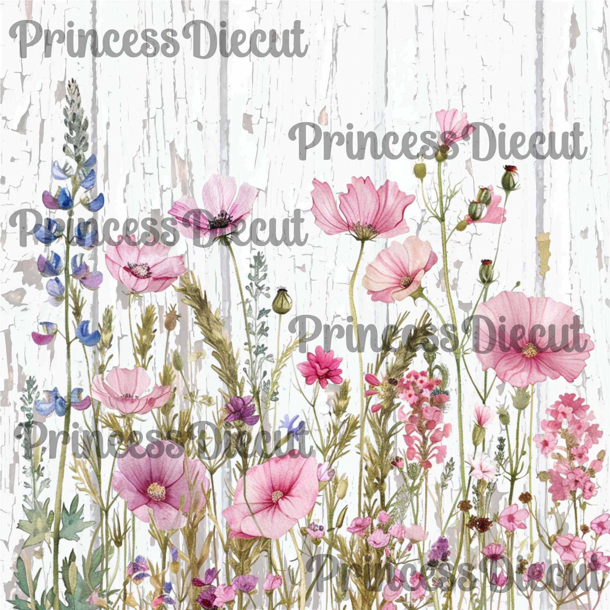 Delicate Spring Pink Wildflowers Clipart PNG Set Digital Junk Journal ...