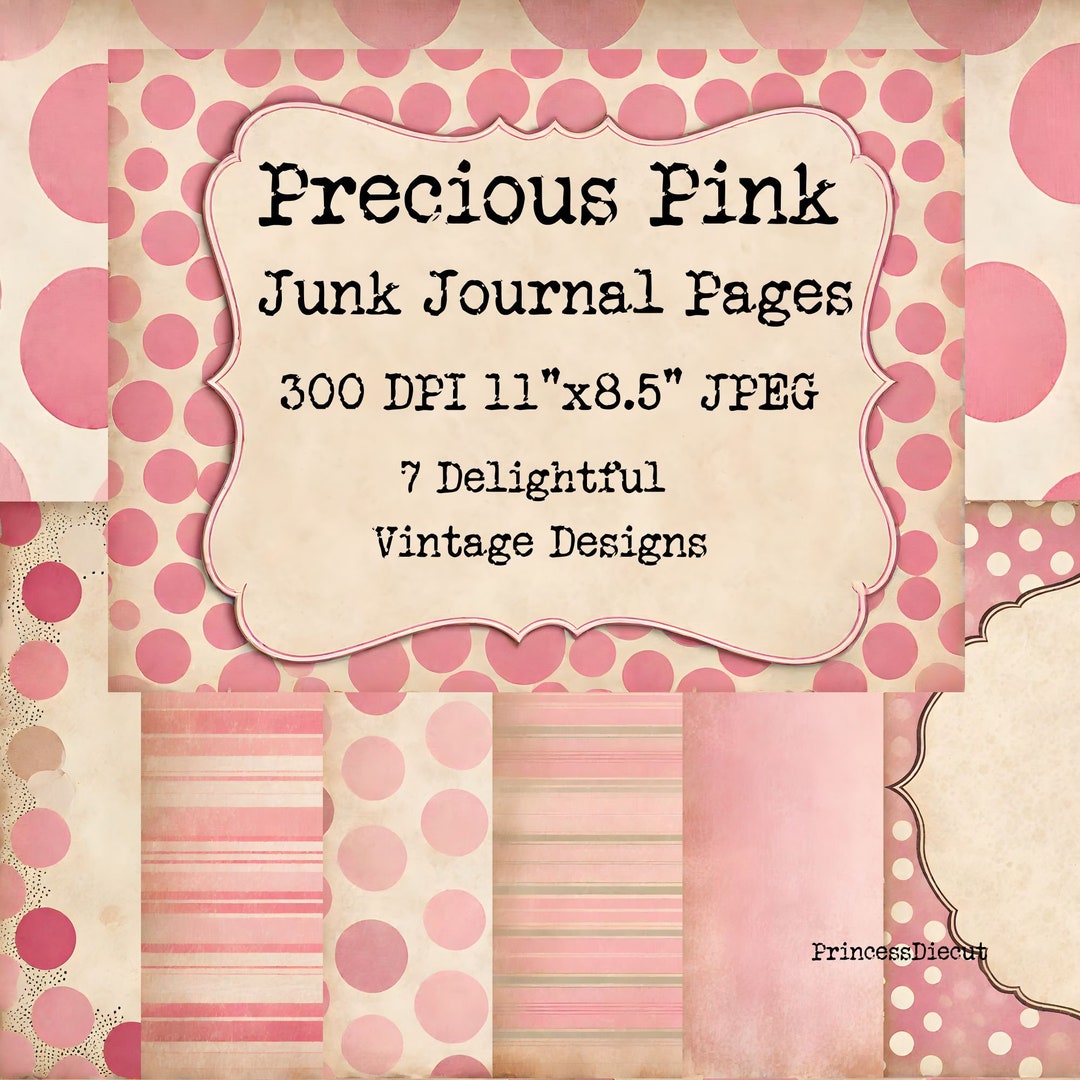 Precious Pink Junk Journal Pages | Digital Download - Etsy