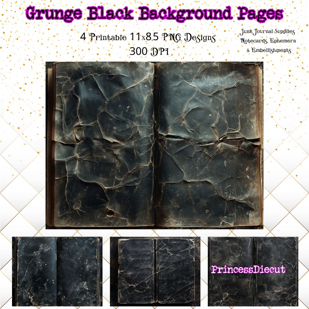 Grunge Black Background | Junk Journal Papers, Digital Writing Paper ...