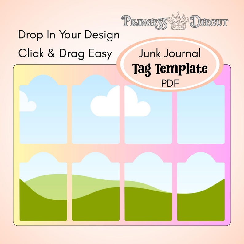 Editable Junk Journal Tag Template: Canva Ephemera, Scrapbook DIY ...