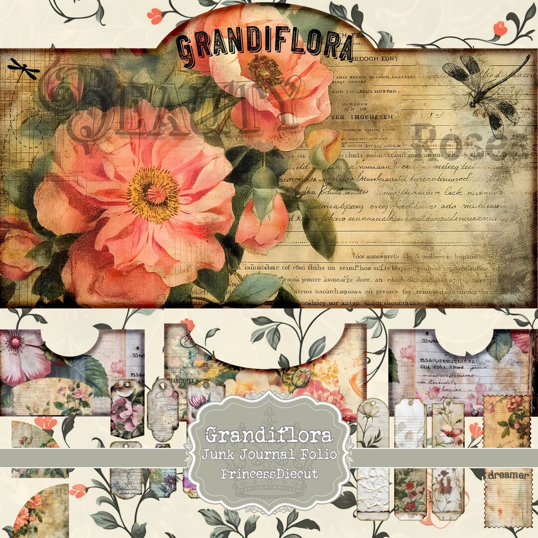 Digital Junk Journal Folio Kit Junk Journal Printables Pockets and Tags ...