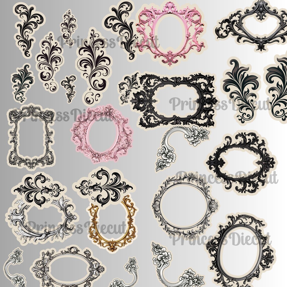 Printable Ornate Frames: Junk Journal Embellishments (digital Download ...