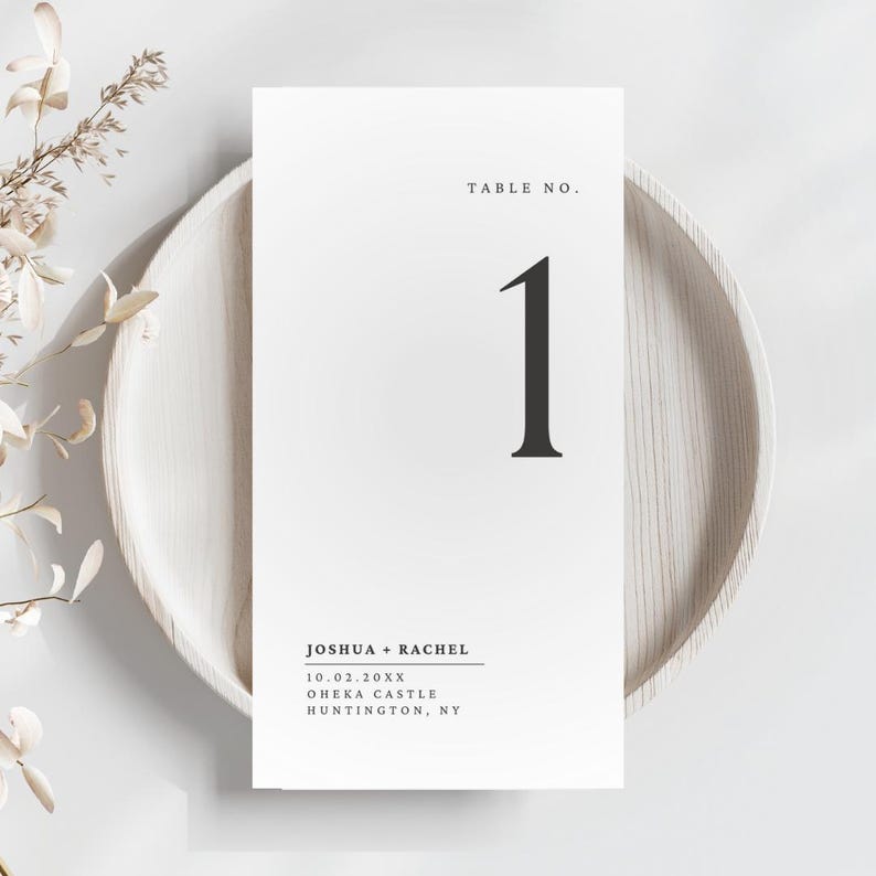 Wedding Trifold Table Numbers Template Cards Tri-fold Table Cards ...