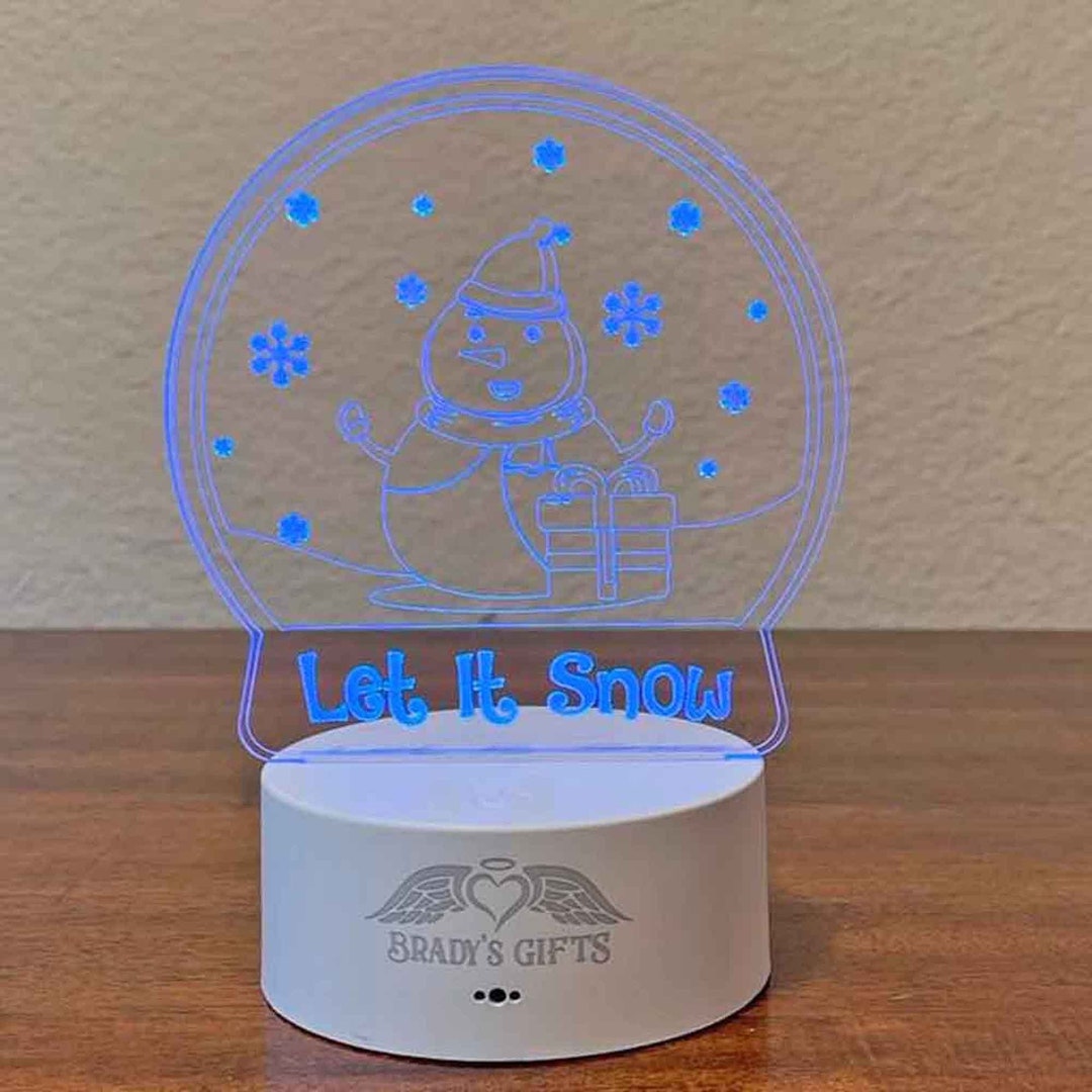Snowman Snow Globe LED Night Light - Etsy