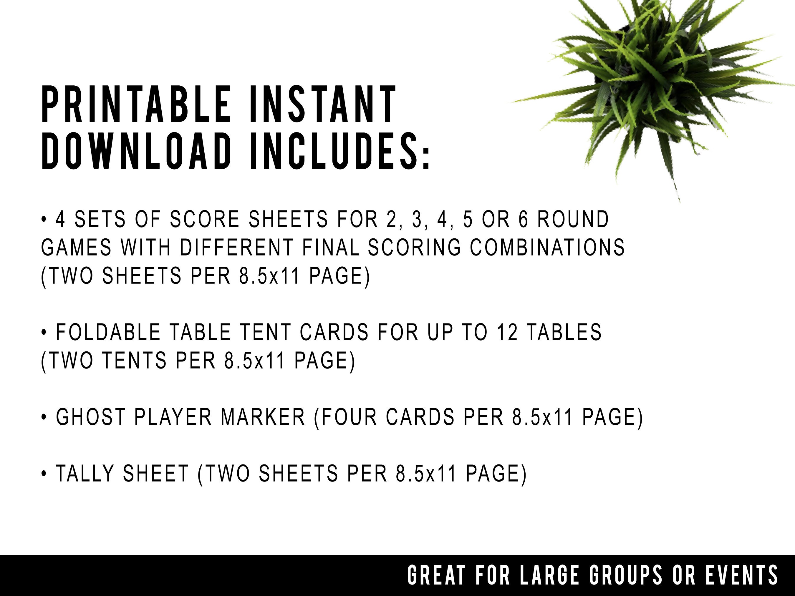 Minimalist Bunco Set - Instant Download - Huge Bundle for A Variety of ...