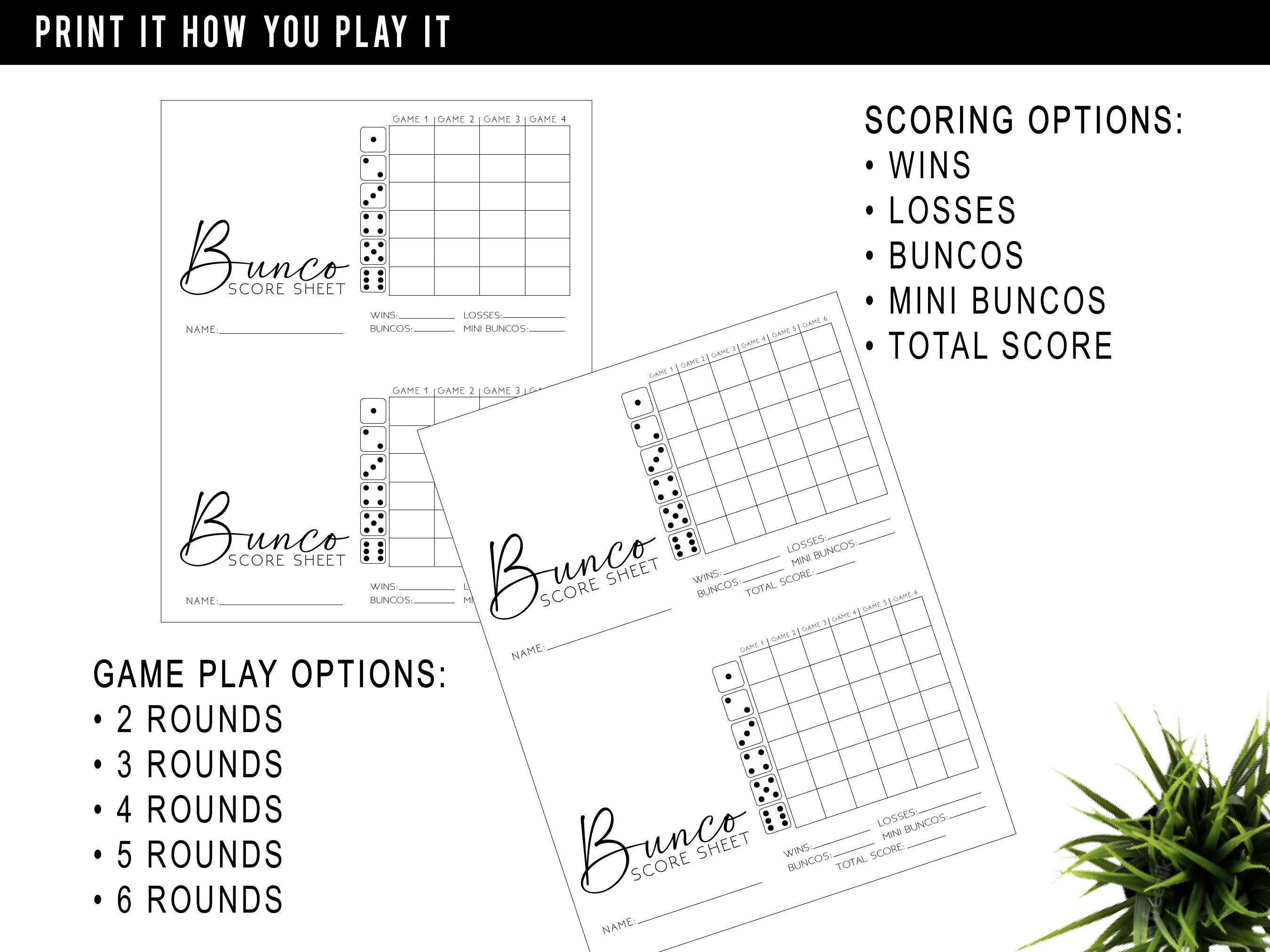 Minimalist Bunco Set - Instant Download - Huge Bundle for A Variety of ...