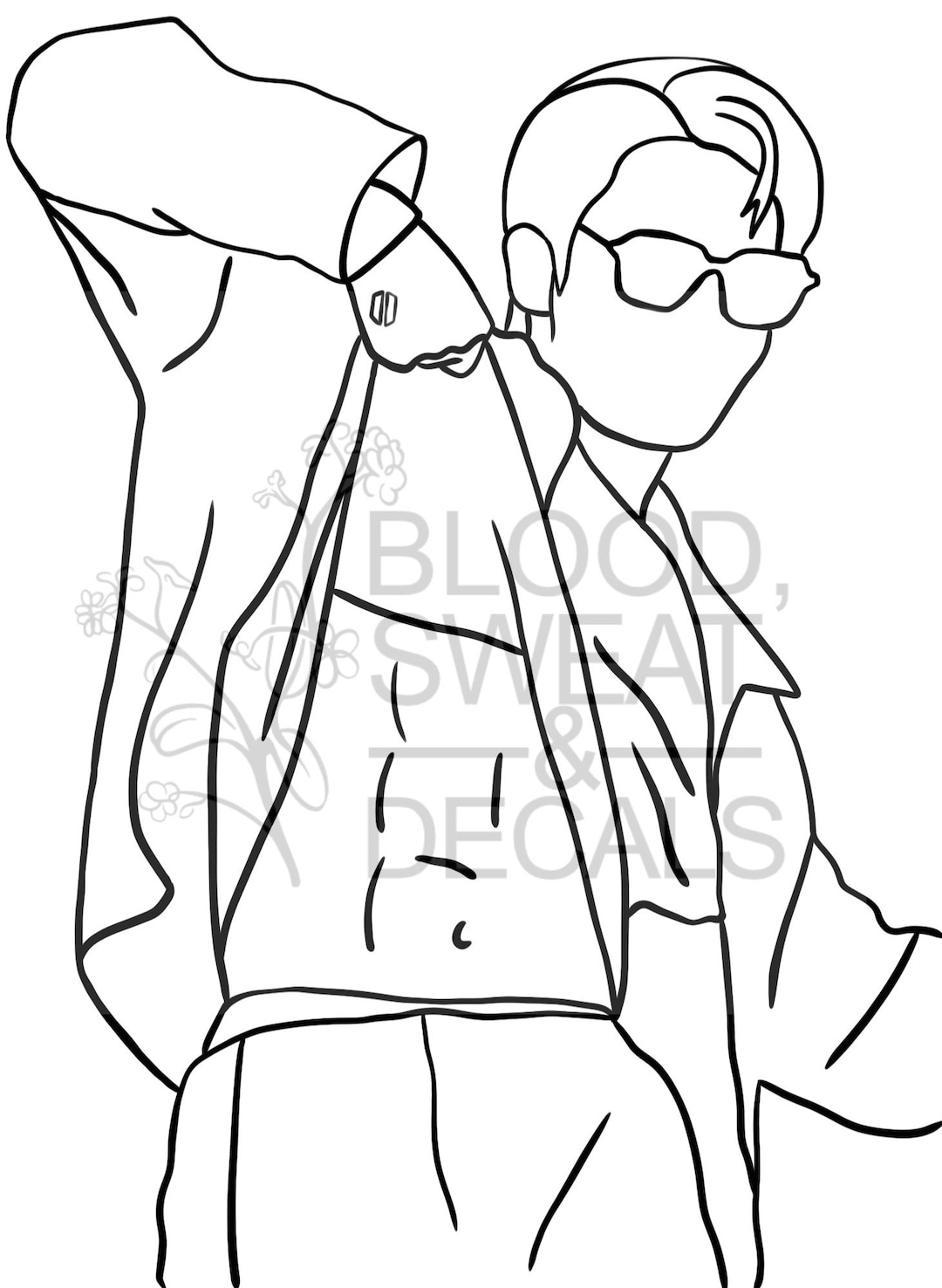 Jeon Jungkook Line Art for Cricut/silhouette - Etsy