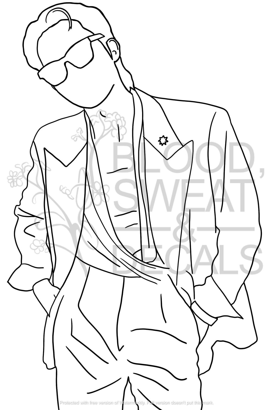 J-hope Jung Hoseok BTS Line Art for Cricut/silhouette - Etsy