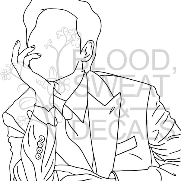 Bts V Line Art - Etsy