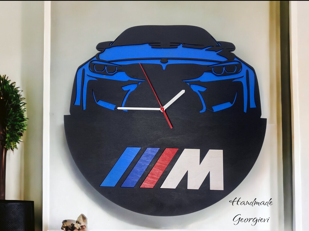 BMW ///M4 F82 Black Handmade Wall Quartz Clock 45/40 Cm. - Etsy UK