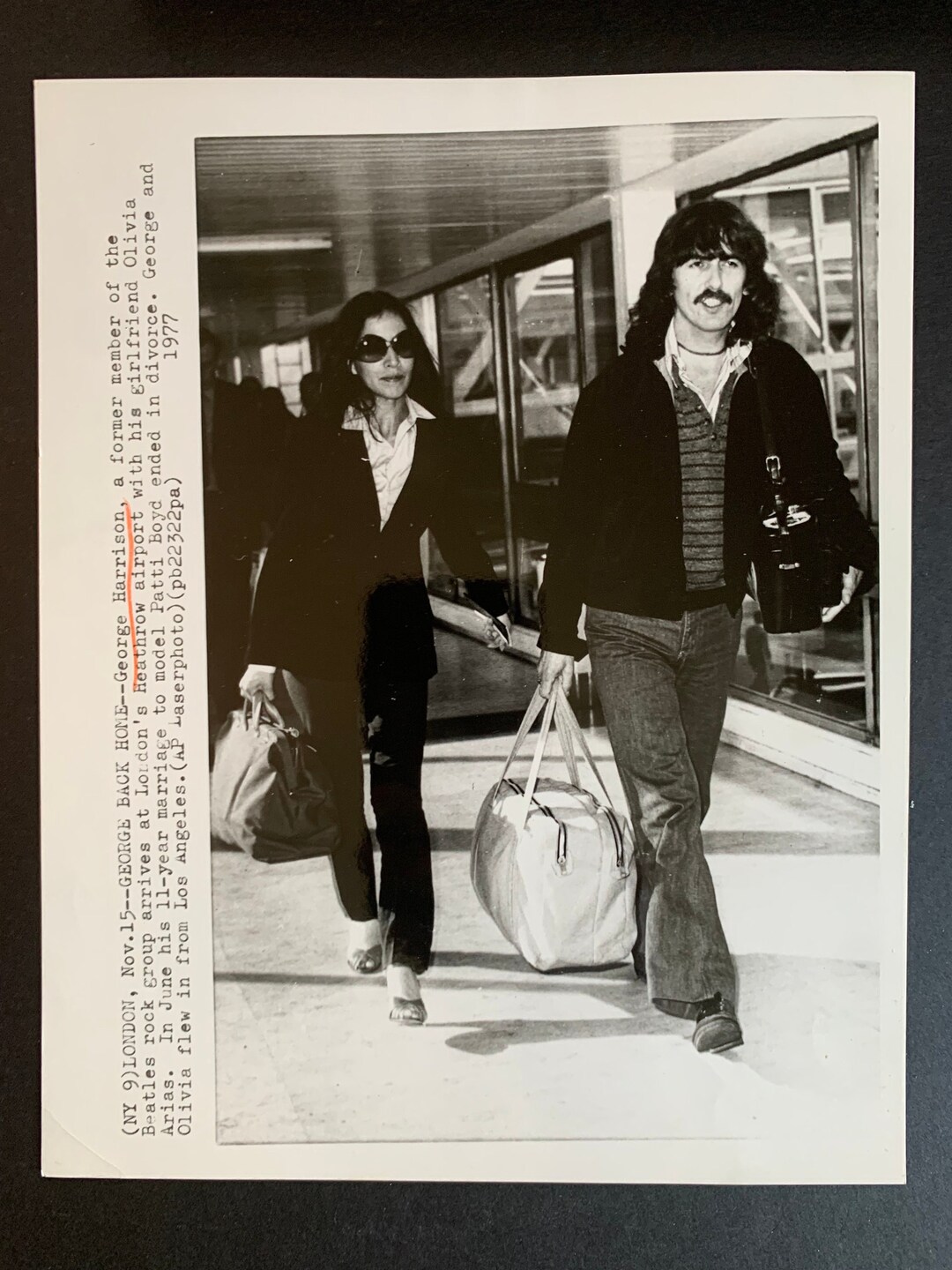 George Harrison and Olivia Arias in 1977 - Etsy