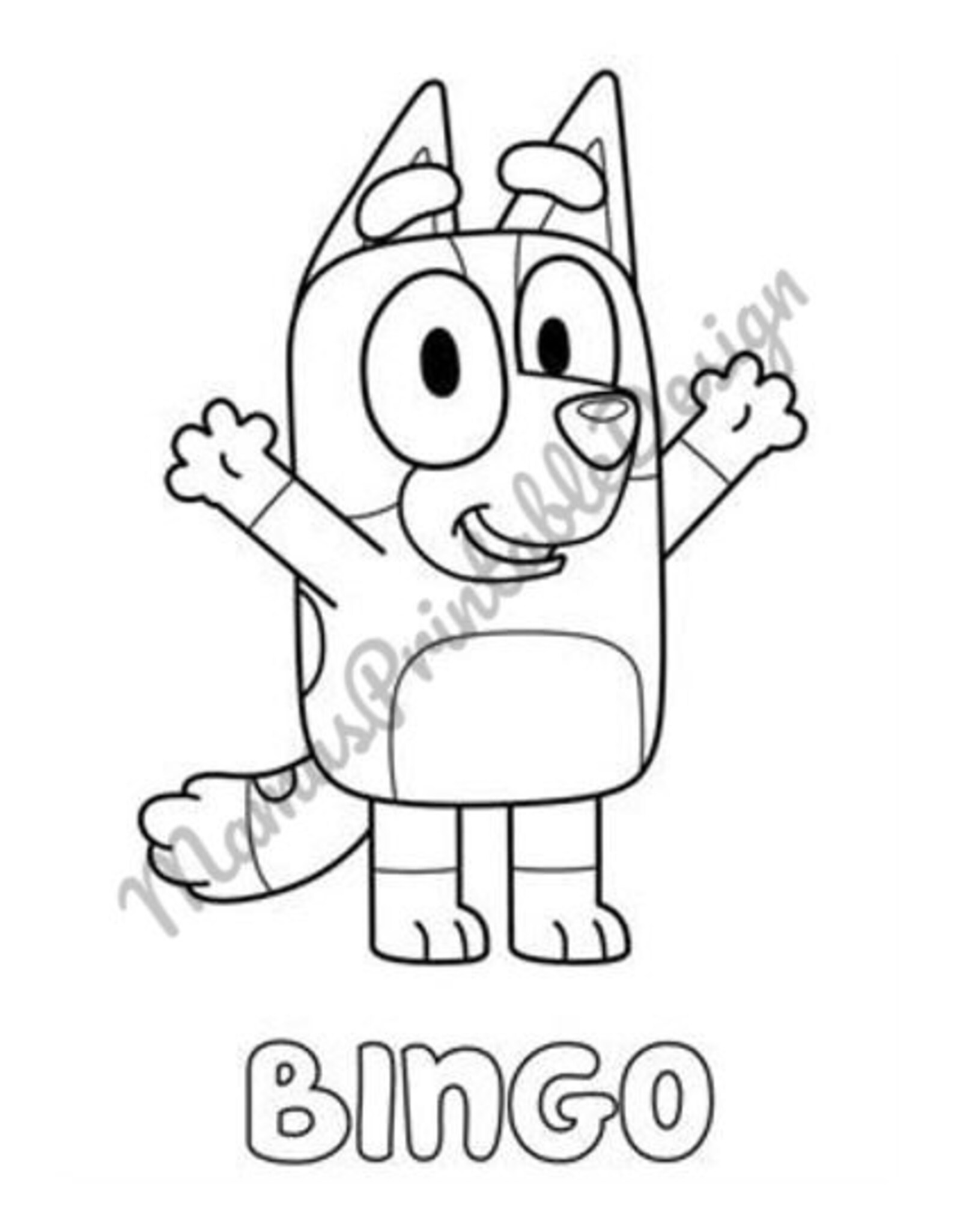 Blue Dog Bingo Printable Coloring Page - Etsy New Zealand