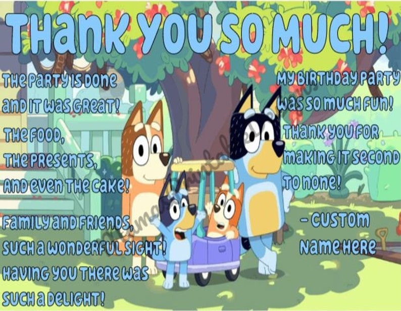 Bluey Thank You