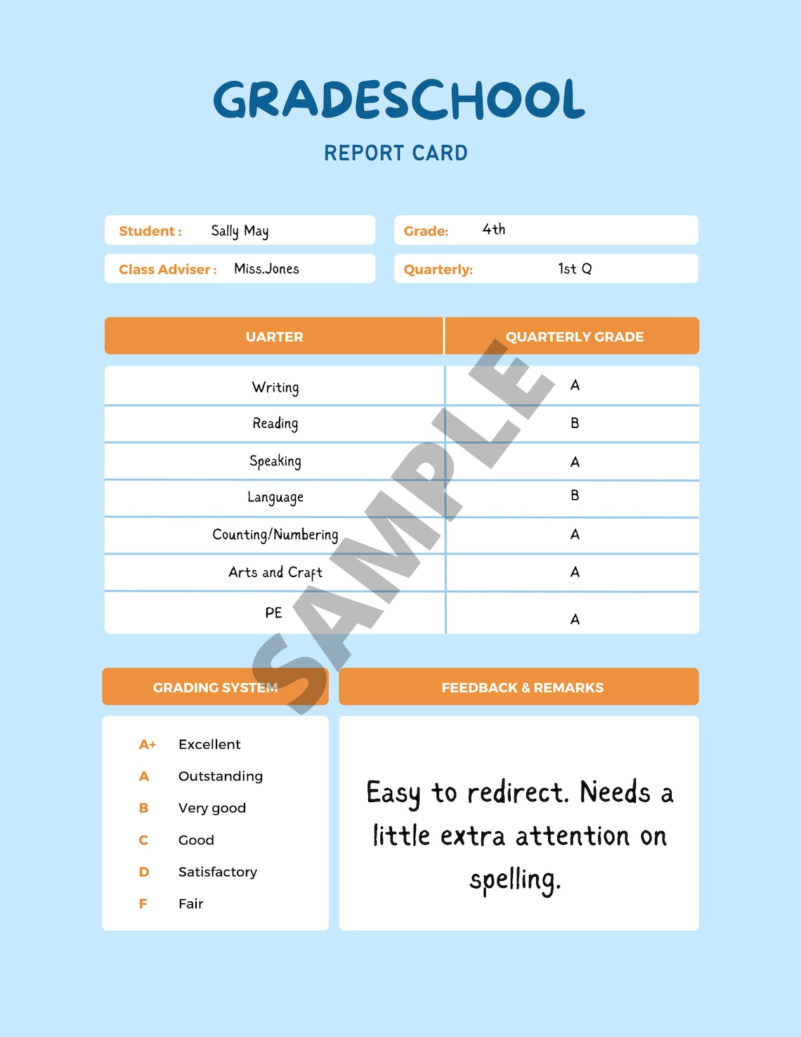 Report Card - Etsy