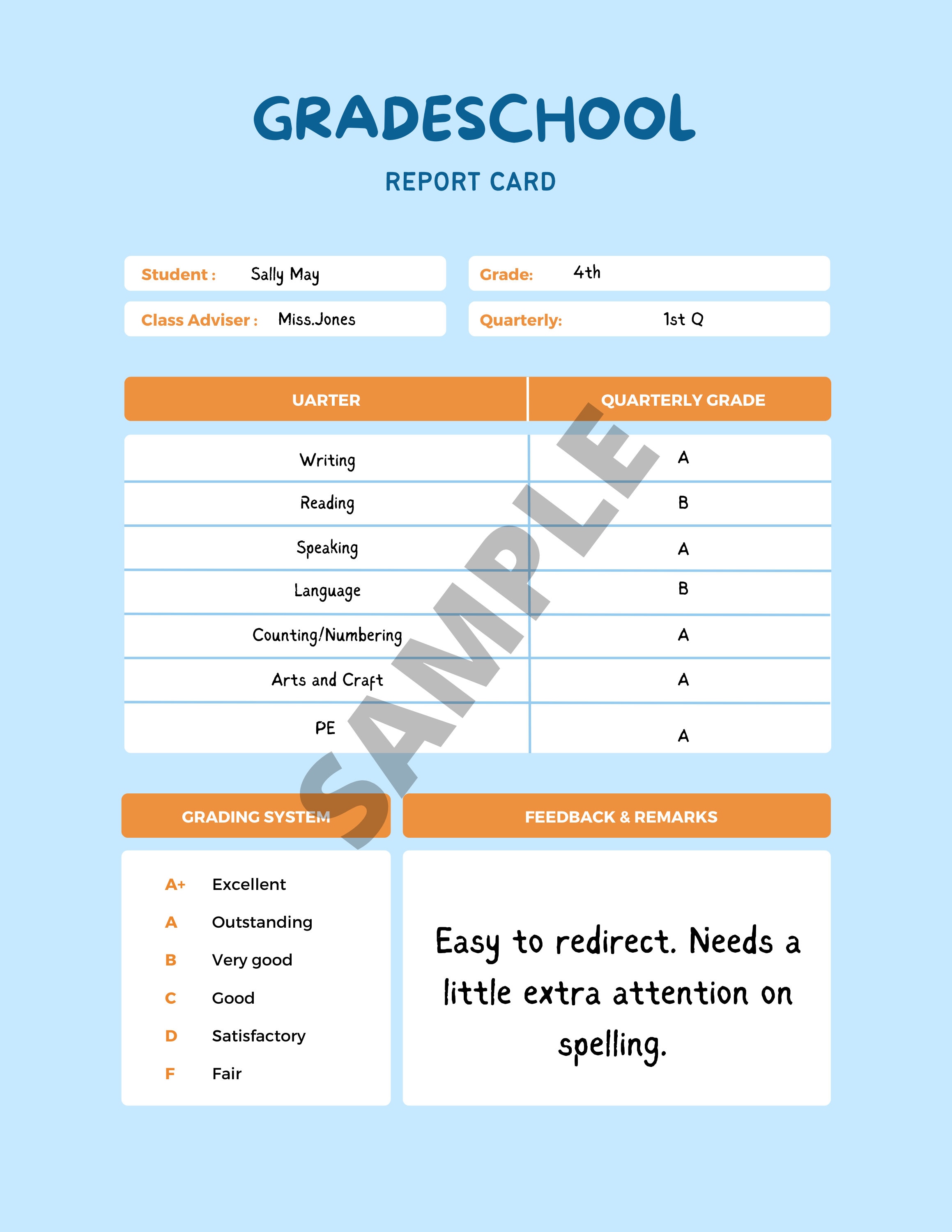 Report Card - Etsy
