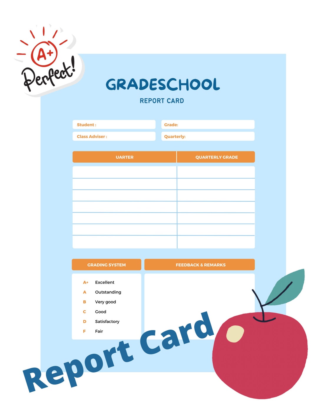 Report Card - Etsy
