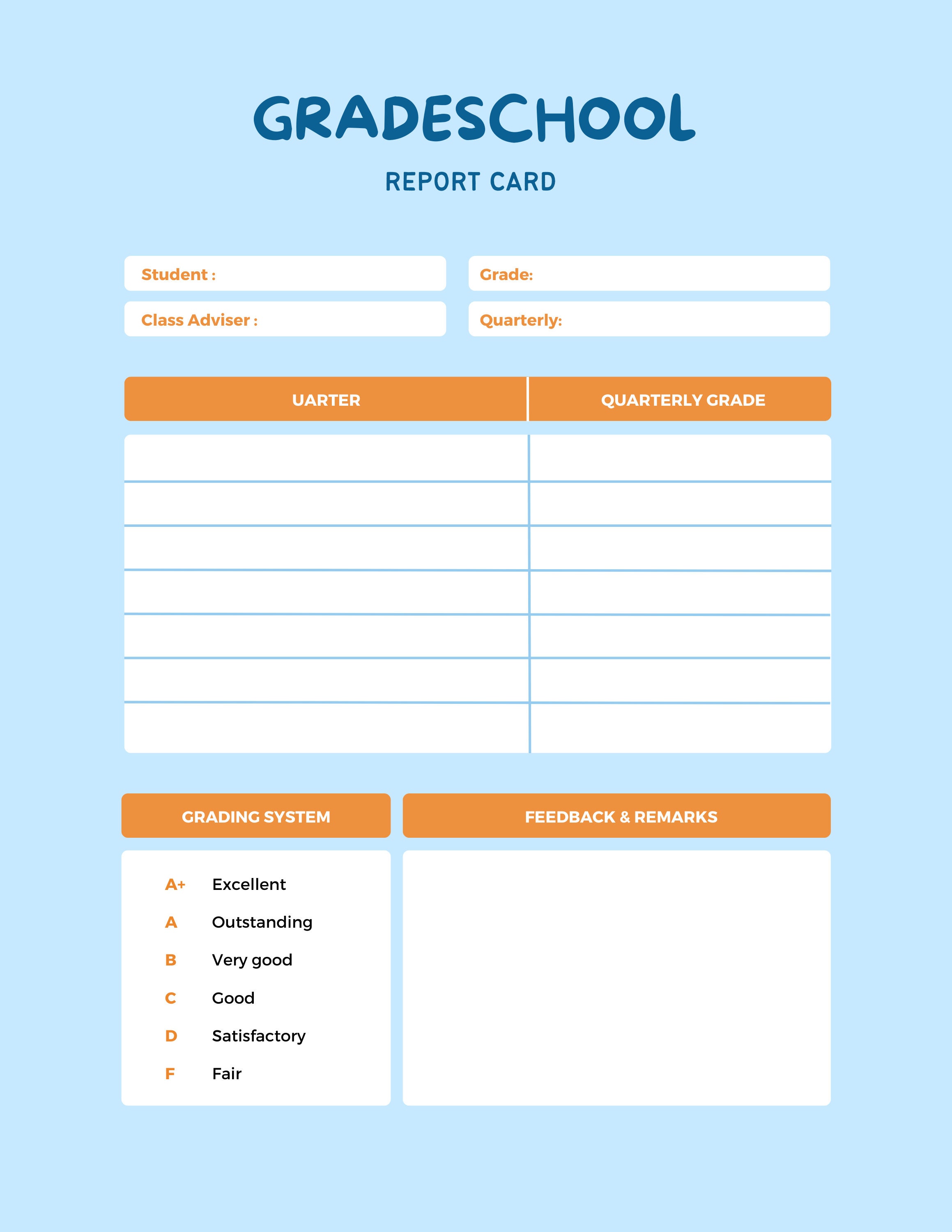 Report Card - Etsy